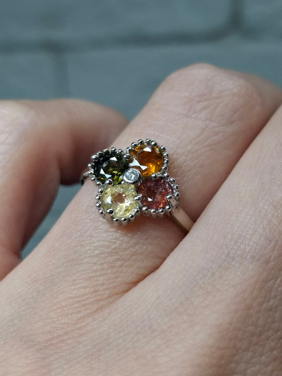 Кольцо Irina Moro, турмалин, фианит