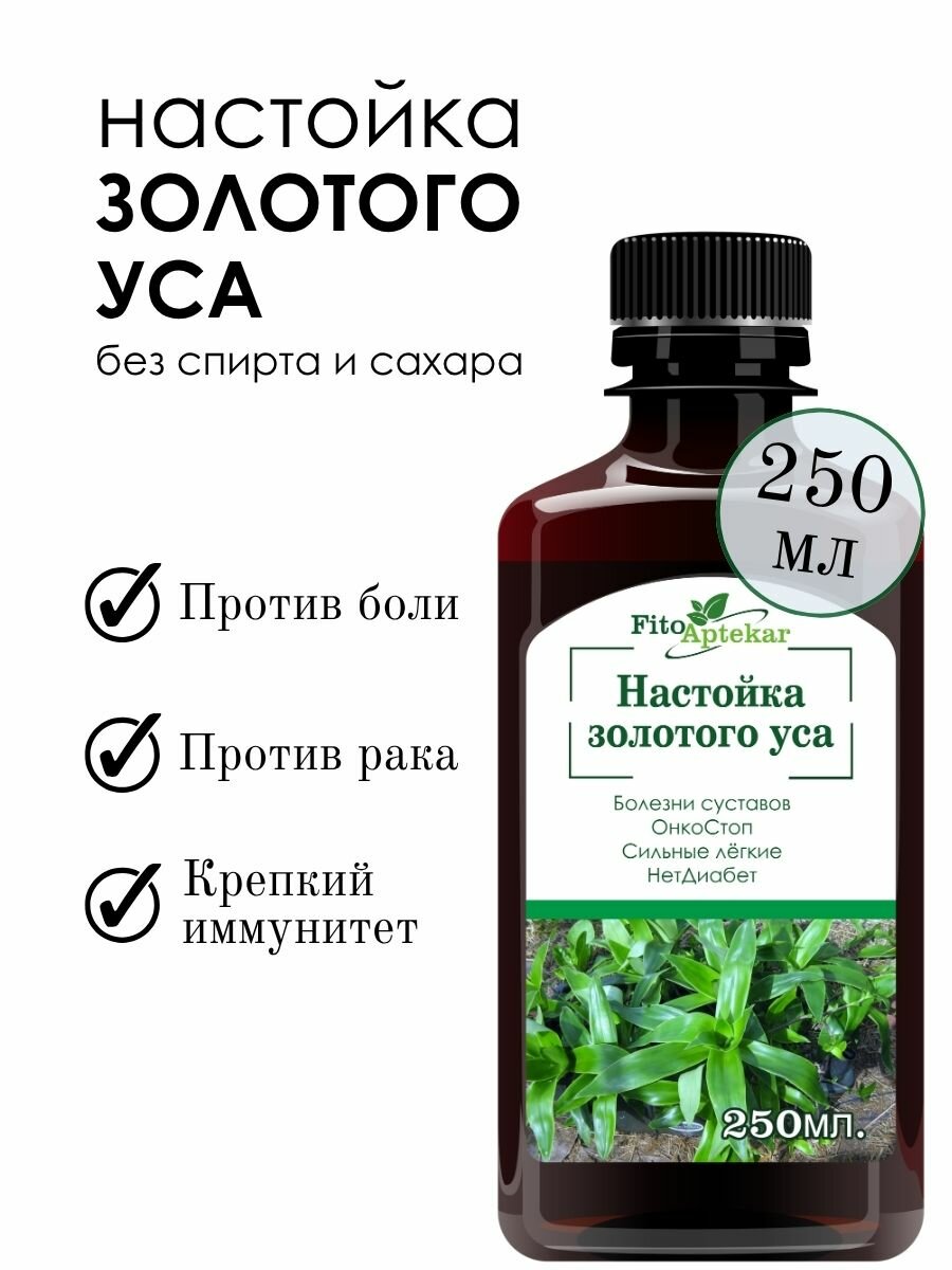 Настойка Золотого уса Фито-Аптекарь на пищевом глицерине, 250 мл
