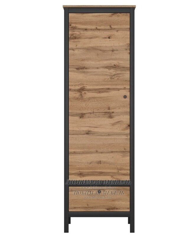 Шкаф БРВ мебель Loft REG1D1S дуб вотан/черный