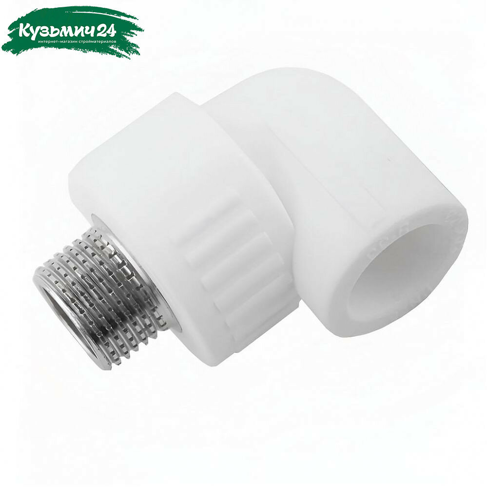 Угол полипропиленовый Pro Aqua 20-3/4" ВР, комбинированный, белый