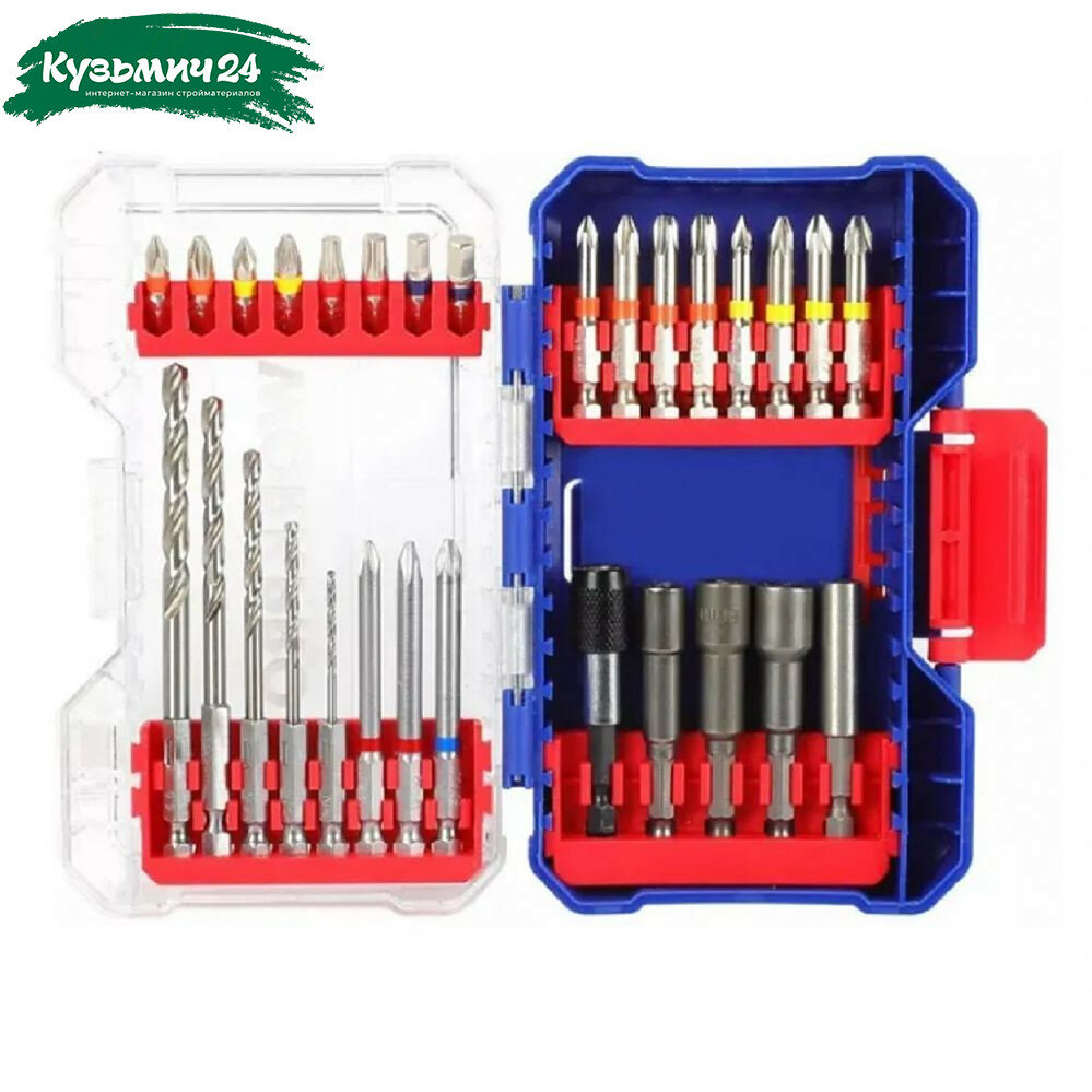 Набор сверл и бит Workpro WP409012, антикоррозийное покрытие, кейс для хранения, 29 шт.