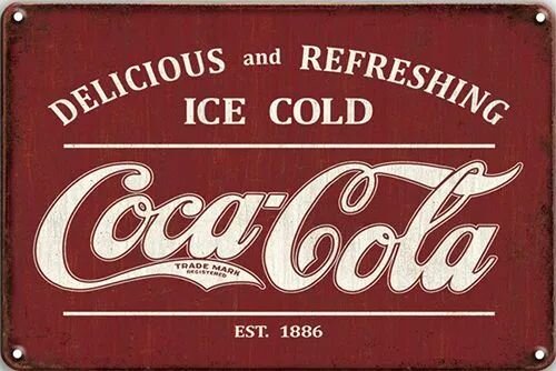 Реклама Coca-Cola, Жестяная табличка, Барный фон, домашний декор,30*20