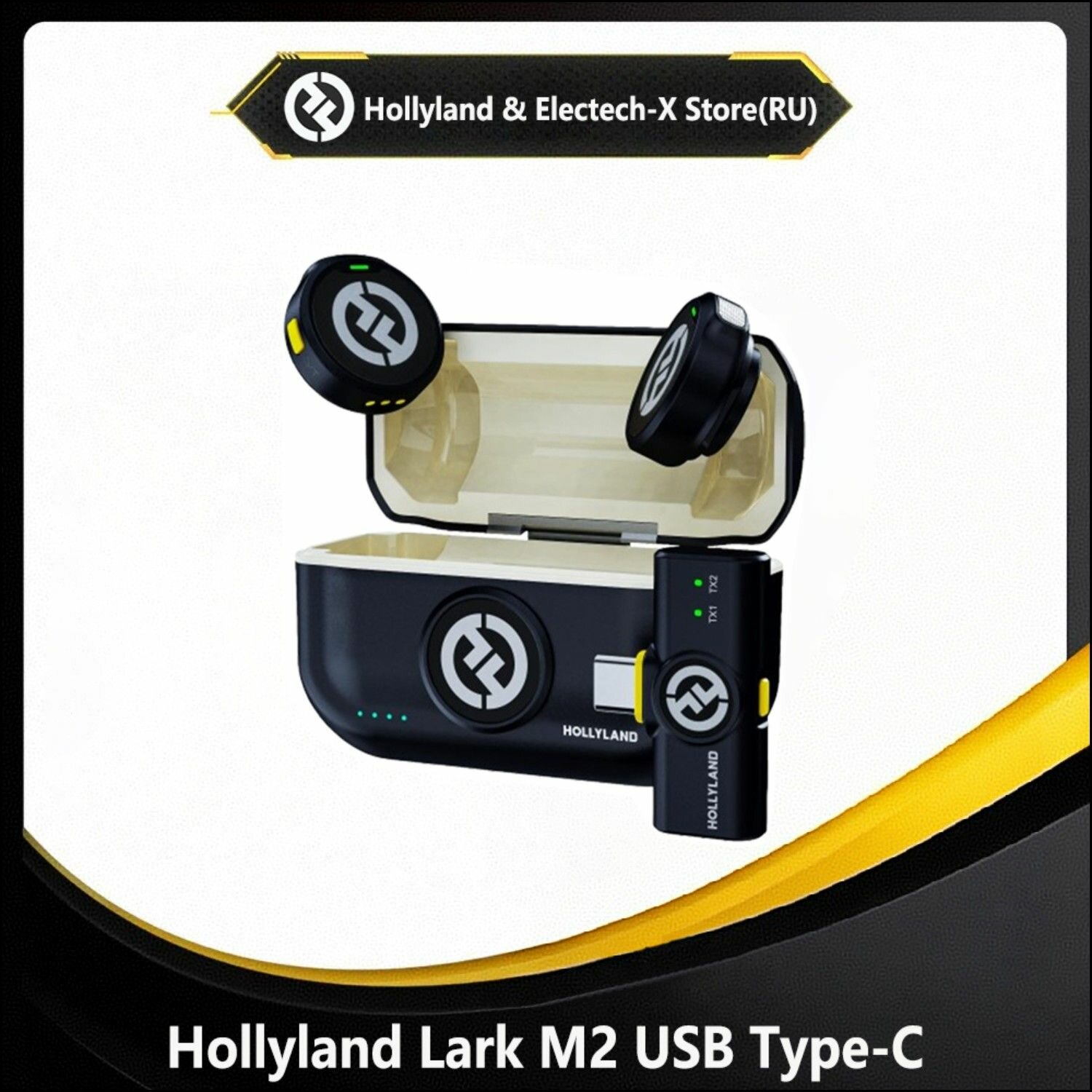 Hollyland Lark M2 микрофон петличный беспроводной для телефона, планшета Android , Набор Type-C
