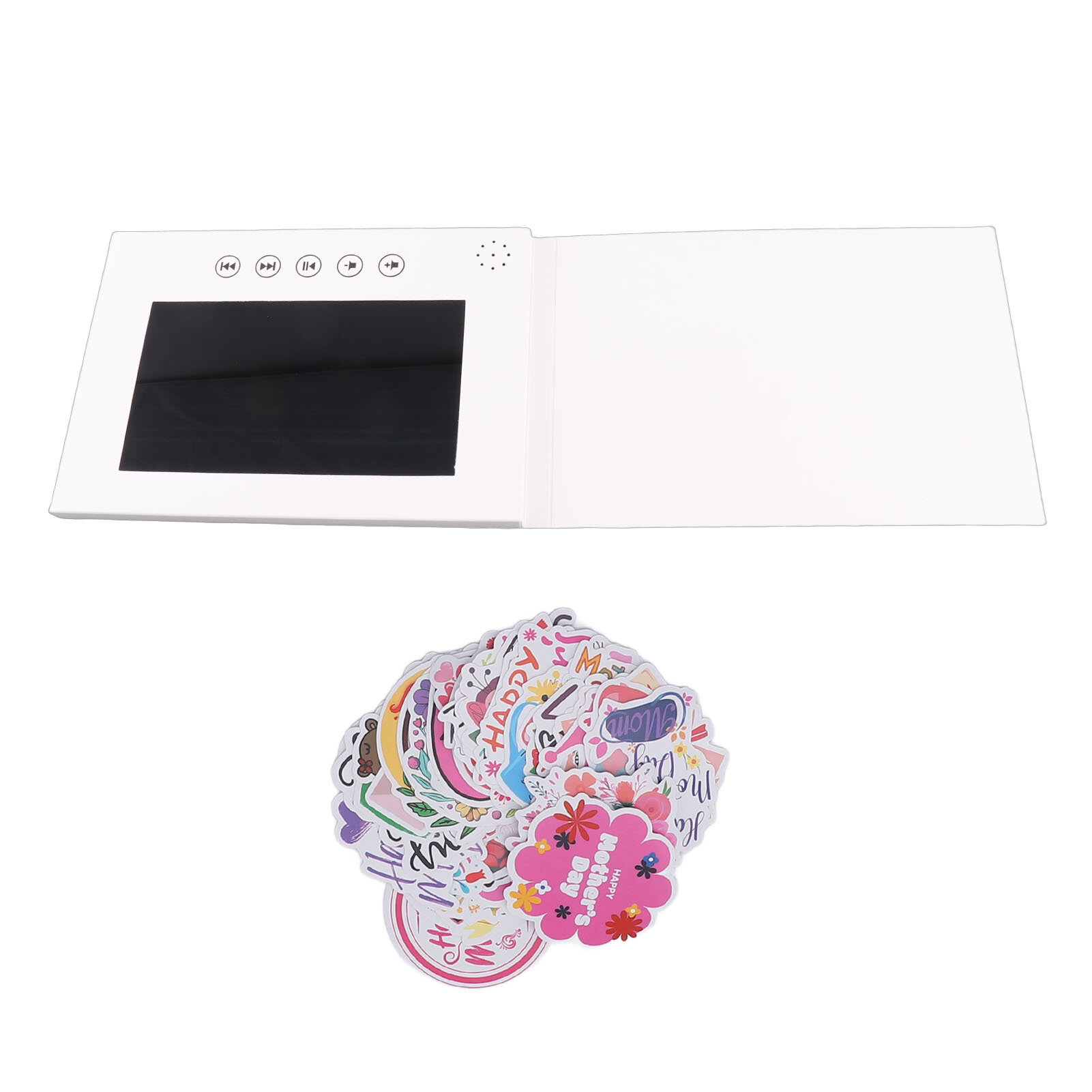 Видеопоздравительная открытка 720P Воспроизведение HD-видео Память 128M Видеоброшюра Электронная видеокнига с ЖК-экраном на юбилей, день рождения 7 дюймов