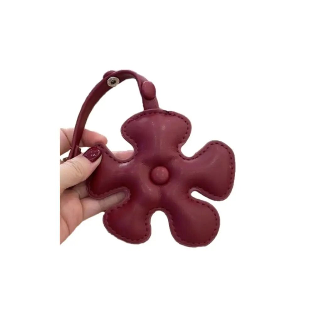 Подвеска в виде цветочной сумки из искусственной кожи, акриловая цепочка с допамином, автомобильные брелки, подвески для сумок в корейском стиле, свежие украшения для рюкзака Бордовый, wine red