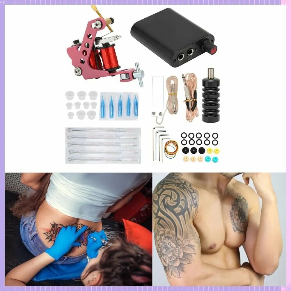 Набор для татуировок, многофункциональная тату-машина для начинающих, возможность использования на практике и на коже
