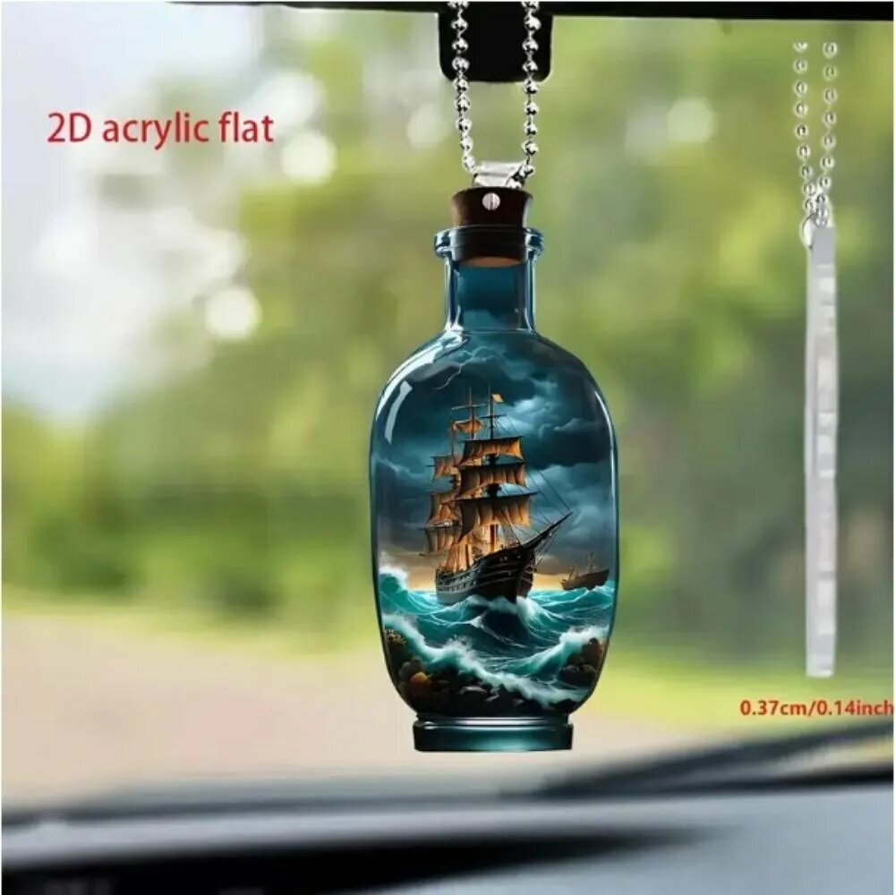 Декоративный подвес, акриловый плоский 2D, бутылка для дрейфа, подходит для брелоков, рюкзаков, дверей, окон, садовых украшений