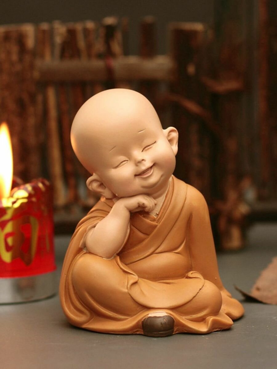 Статуэтка маленький Будда, буддийский монах "Держи свой подбородок"