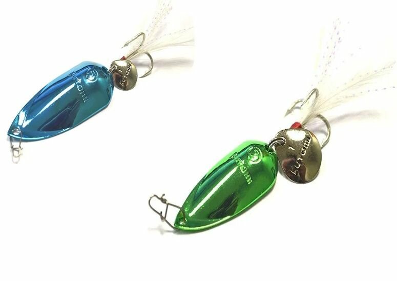 Набор блесен Kutomi Warship Type R 1green+1blue 2шт!