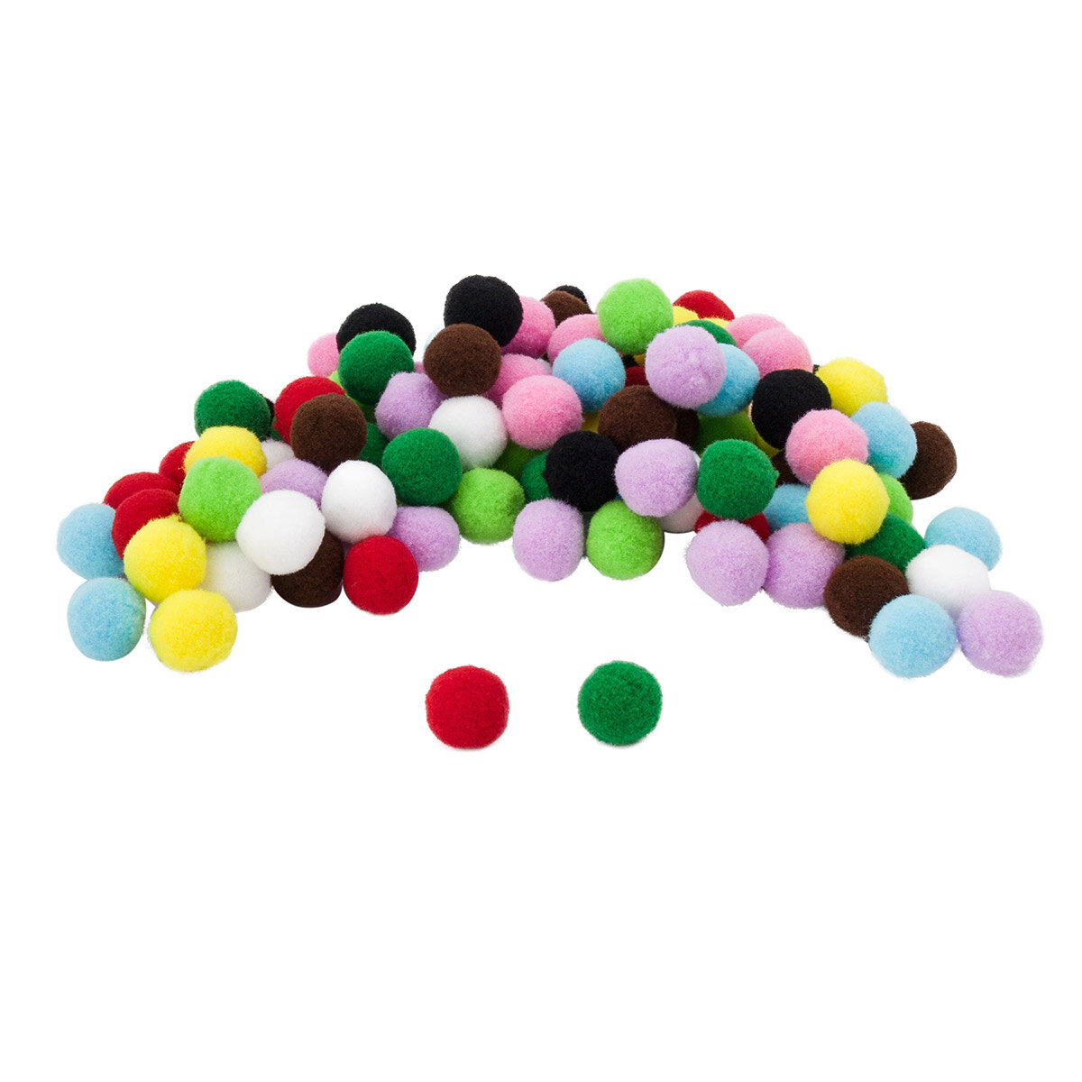 Помпоны для творчества 'Ассорти', 20 мм, 10 цветов, 100 штук, Astra&Craft