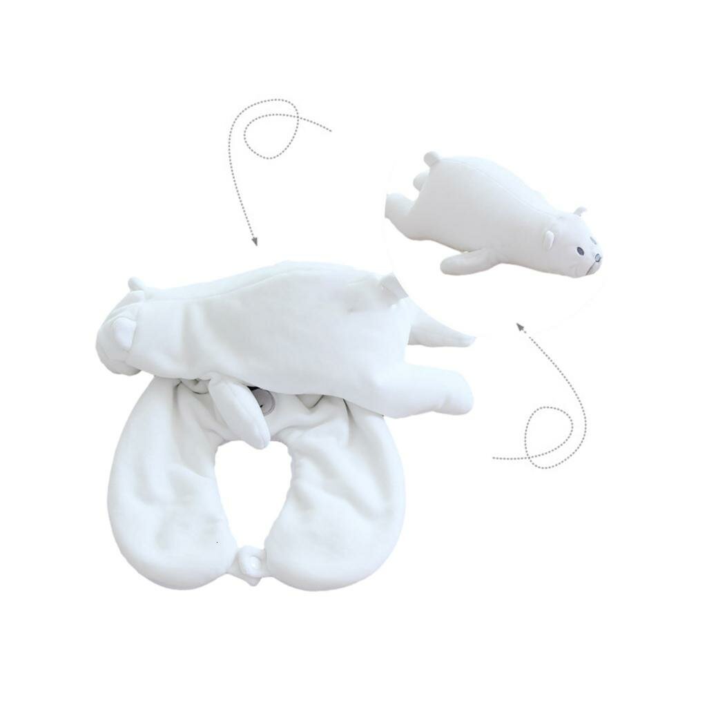 Детская дорожная подушка для шеи, Белый медведь