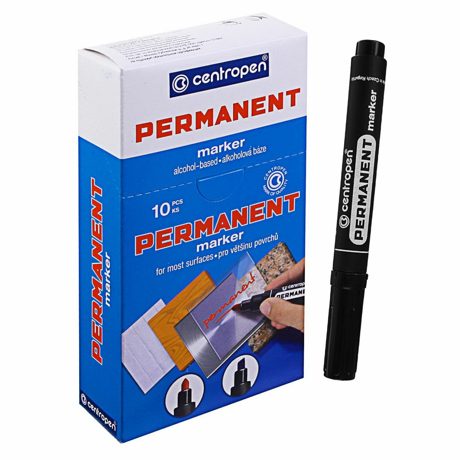 Маркер перманентный 5.0 мм 8566, лин 2.5 мм/1-4.6 мм, черный, 10 шт.