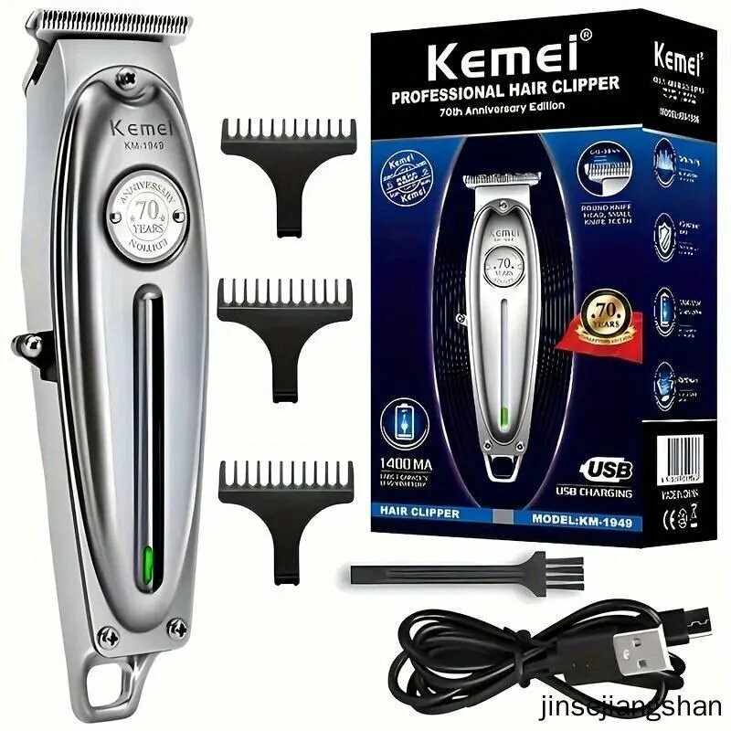 Kemei Машинка для стрижки профессиональная беспроводная волос, высокопроизводительный домашний парикмахерский инструмент, бритвенная головка, салон для бритья, многофункциональный дизайн с низким уровнем шума