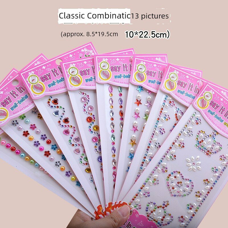 Наклейки для детей, наклейки с драгоценными камнями и бриллиантами, наклейки с кристаллами для переодевания