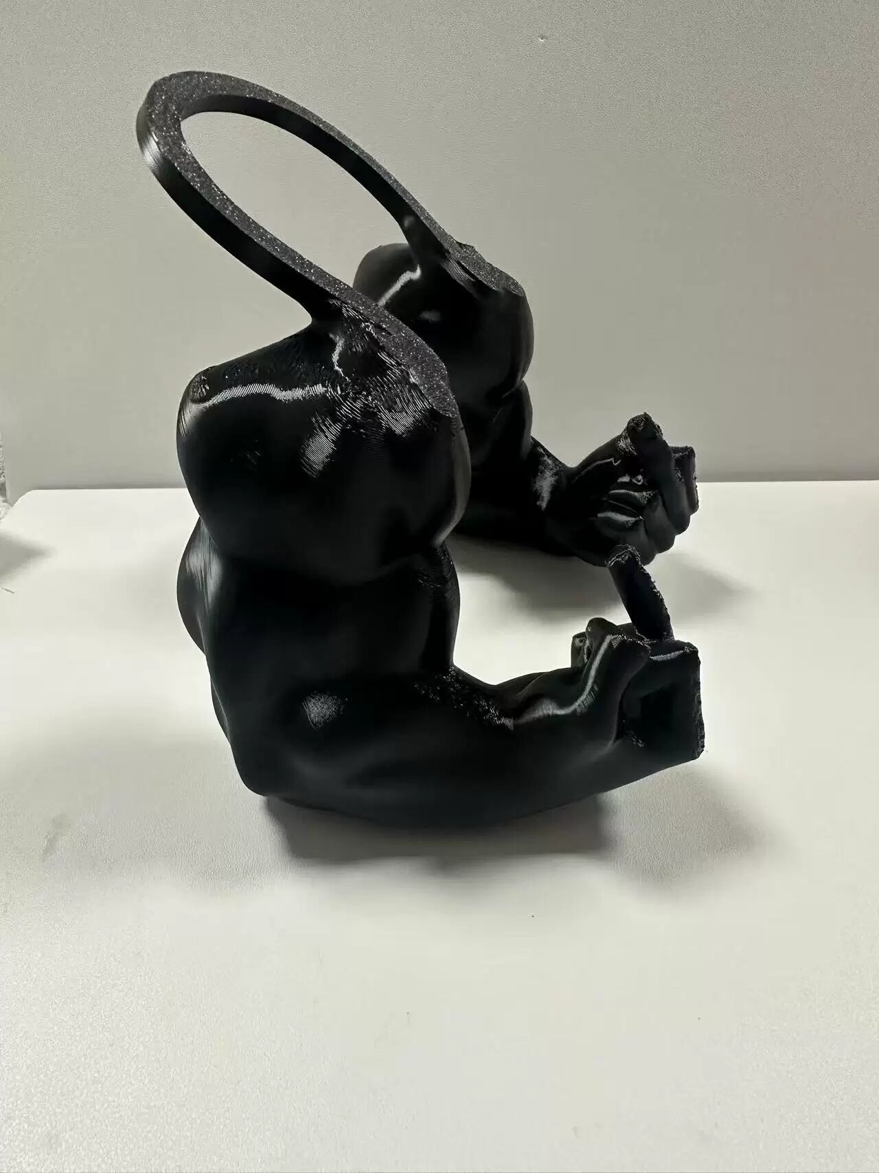Черный 3D-печатный пальцевый рукав для кошек - подвесной декор на шею