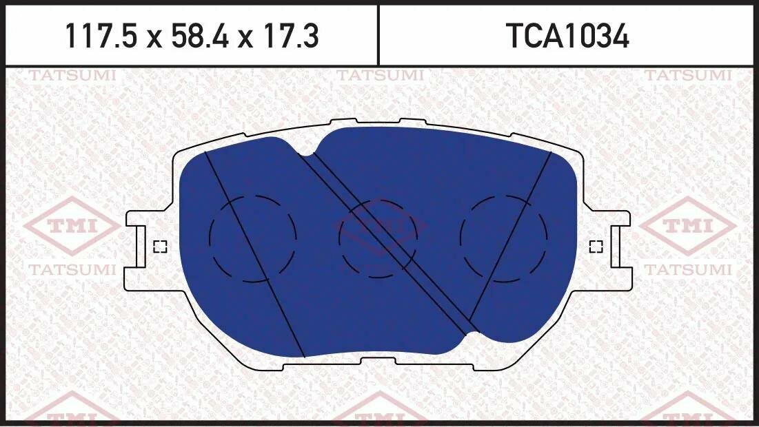 Колодки тормозные TATSUMI дисковые передние TOYOTA Celica, Corolla, Corolla Verso 99-> (TCA1034)