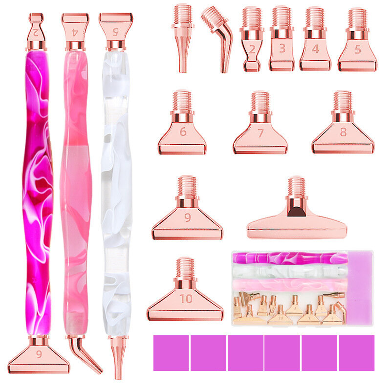 2026 Новейший набор алмазной живописи с новым точечным пером, цветной металлический многофункциональный DIY перо для алмазной вышивки 5D