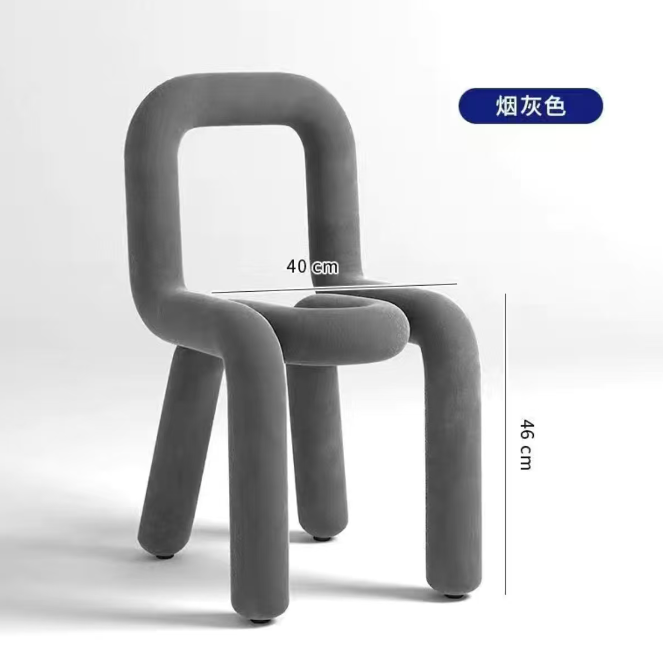 Стул Nordic Ins для спальни, Elbow Creative Simple, дизайнерский обеденный особой формы, серый