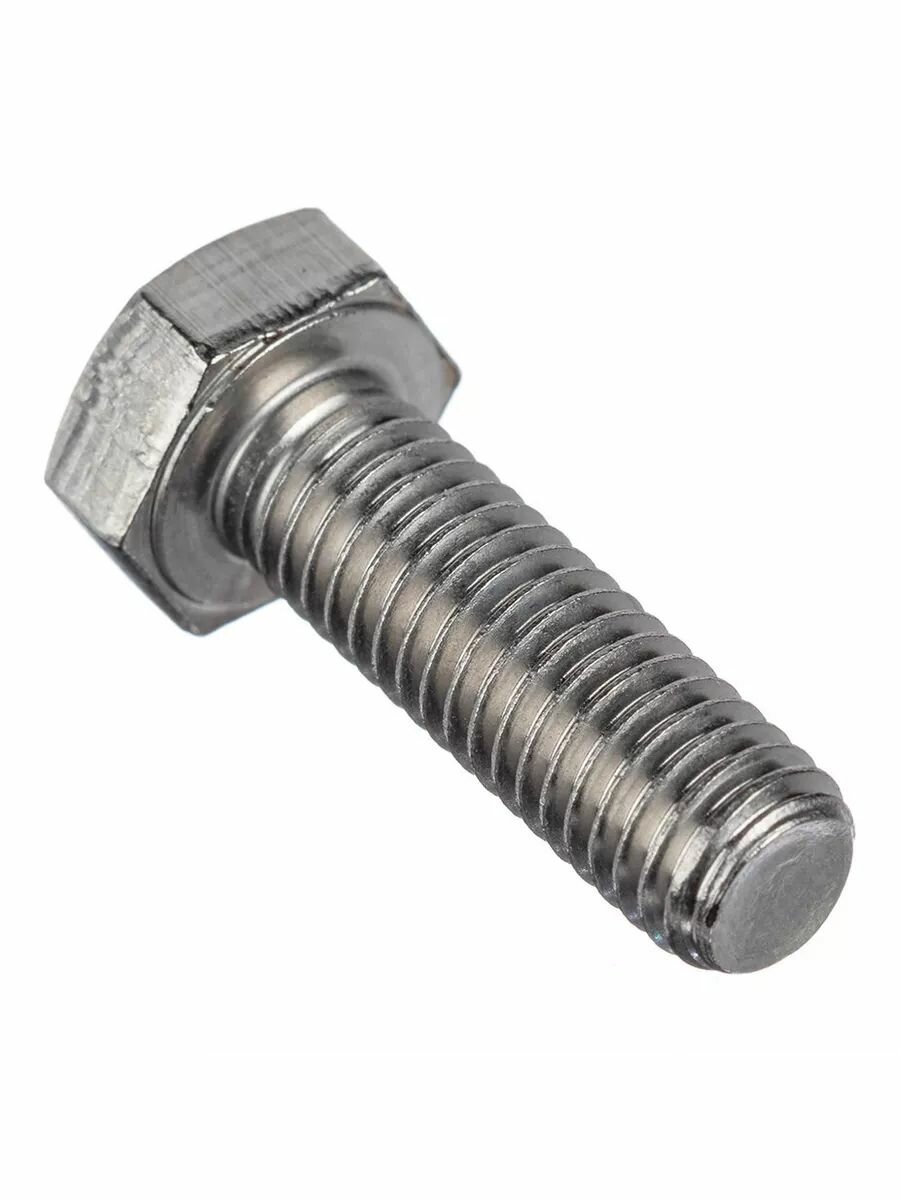 Болт DIN 933 М12х30 полная резьба шестигранная голова класс прочности 8.8 покрытие цинк DIN933-М12х30-8.8 Крепдил