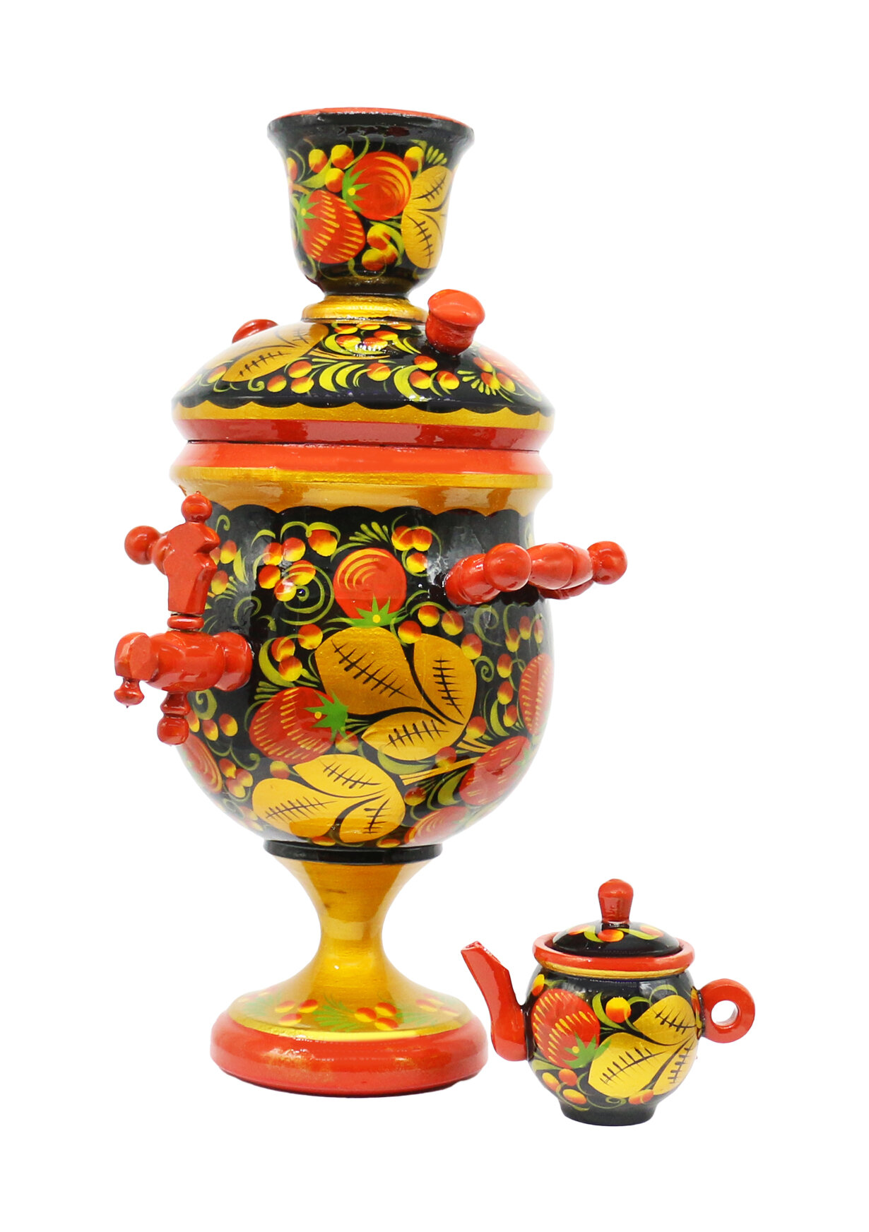 Хохлома поставок Самовар, дерево, 25х17см.