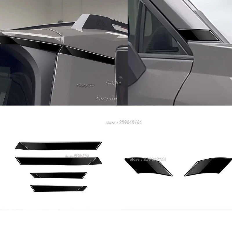 Накладка на стойки и стекло Toyota RAV4 2026-2027, ABS, черный