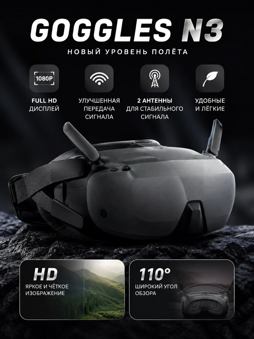 Очки для квадрокоптера DJI Goggles N3