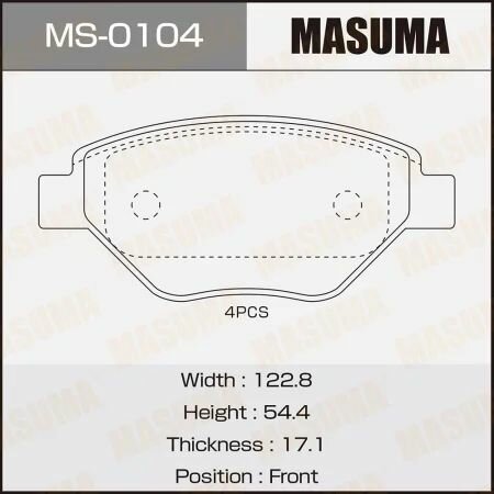 MS-0104 Колодки тормозные RENAULT MEGANE II 02- перед.