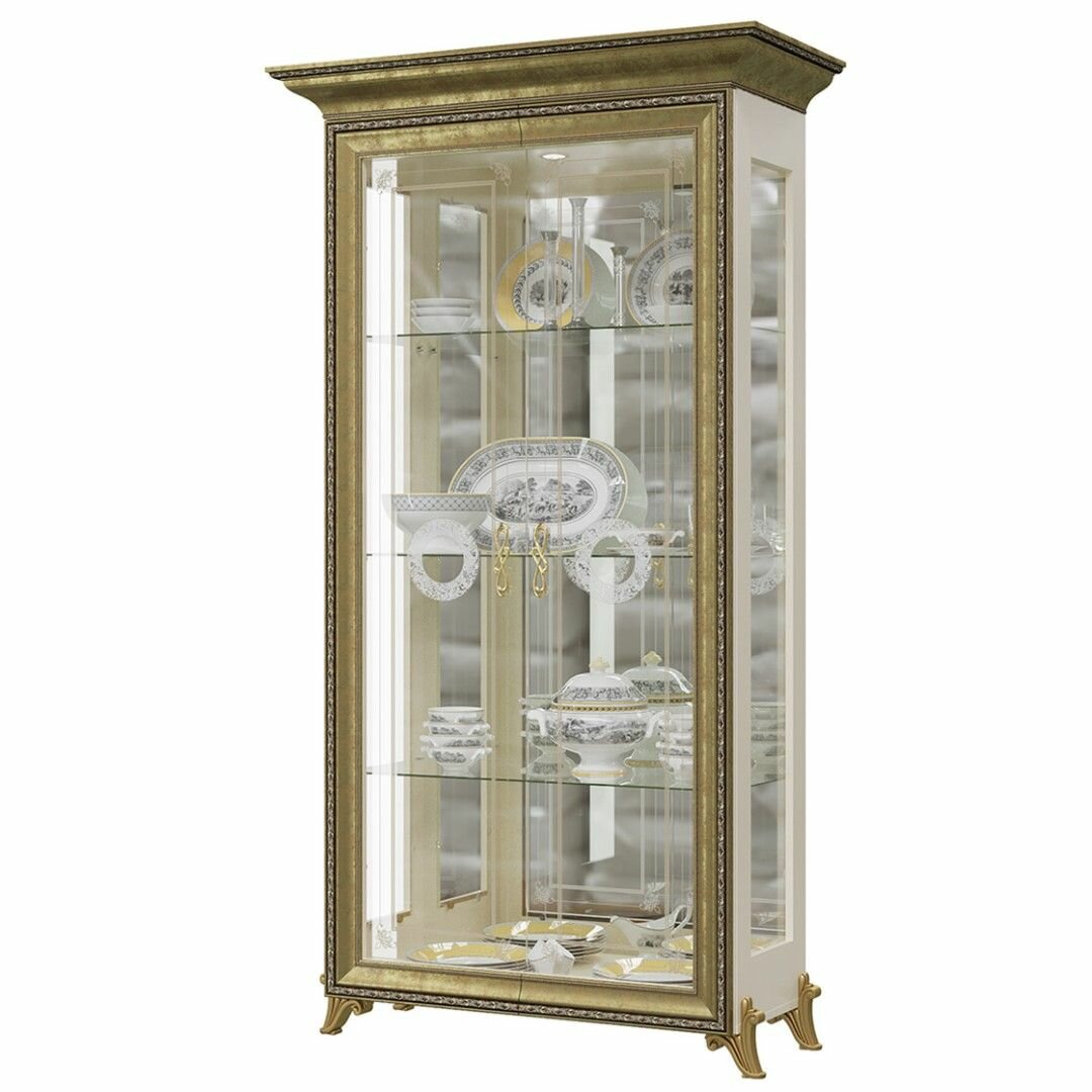 Шкаф Нова Версаль, без короны, МДФ, 2 дв, 107 см x 48 см x 228 см, классика