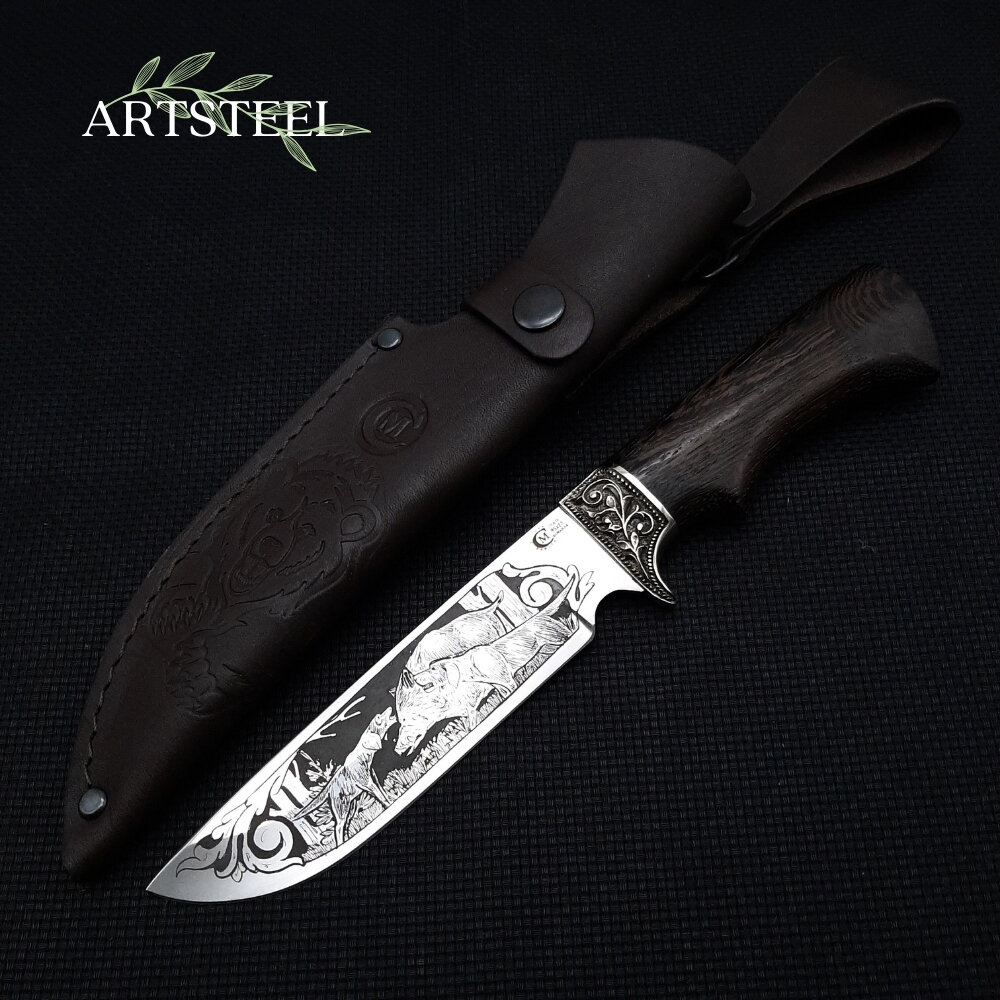 Туристический нож Лорд CH031-15, сталь 95Х18, рукоять венге, литье мельхиор