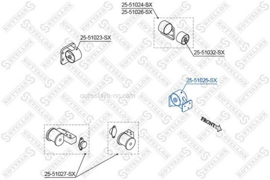 STELLOX 2551025SX подушка ДВС! пер.\Hyundai Accent 1.3 99>