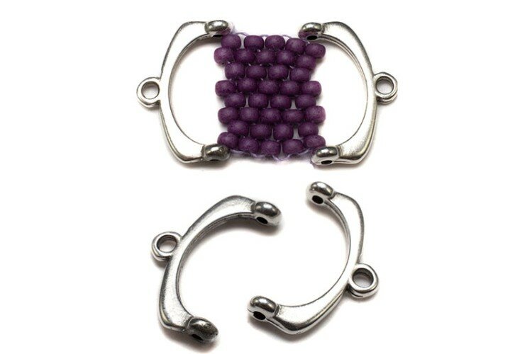 Концевик CYMBAL Fres II для бисера 11/0 10х15х2мм, петля 1,7мм, отверстие 0,8мм, цвет античное серебро, 11-218, 2шт