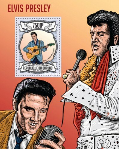 Почтовые марки Бурунди 2013г. "Известные личности - Элвис Пресли" Певцы MNH