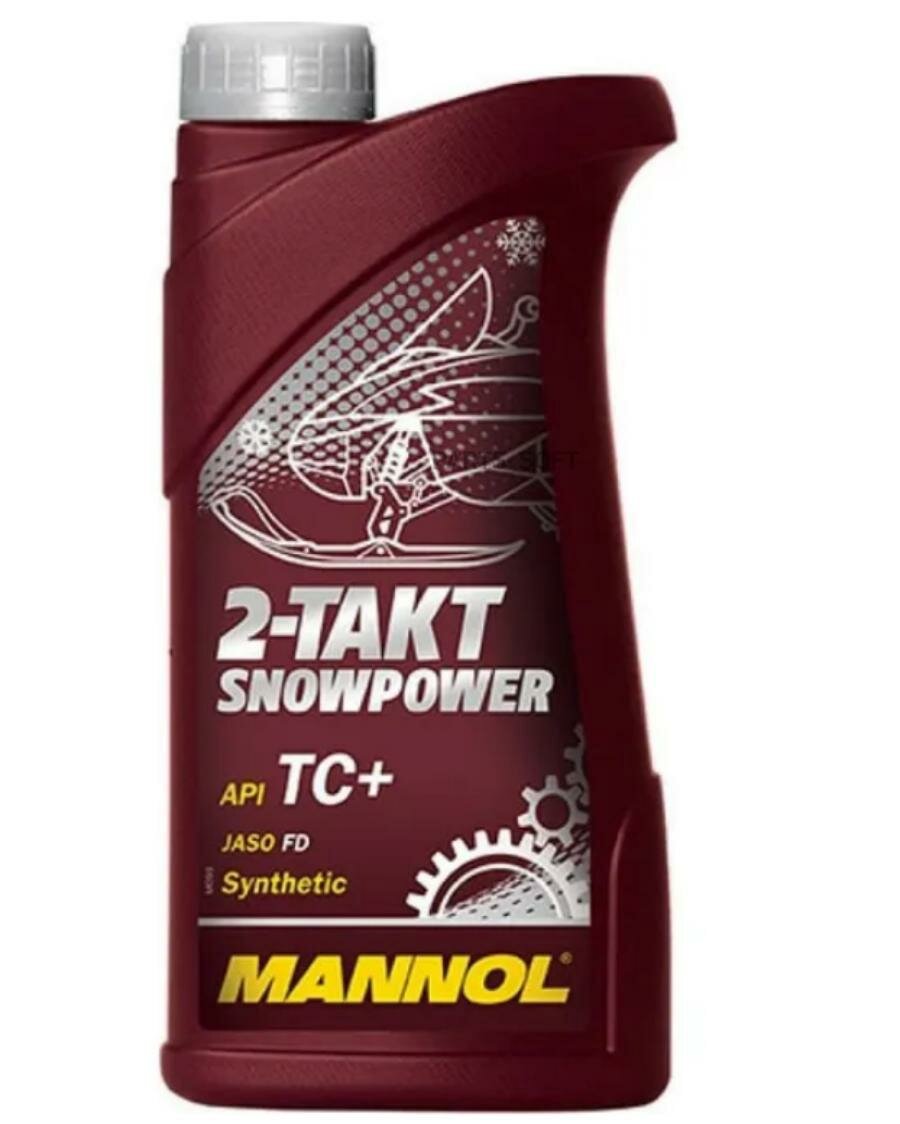 Масло mannol 2-х тактное snowpower api tc+ 1л син mn7201-1