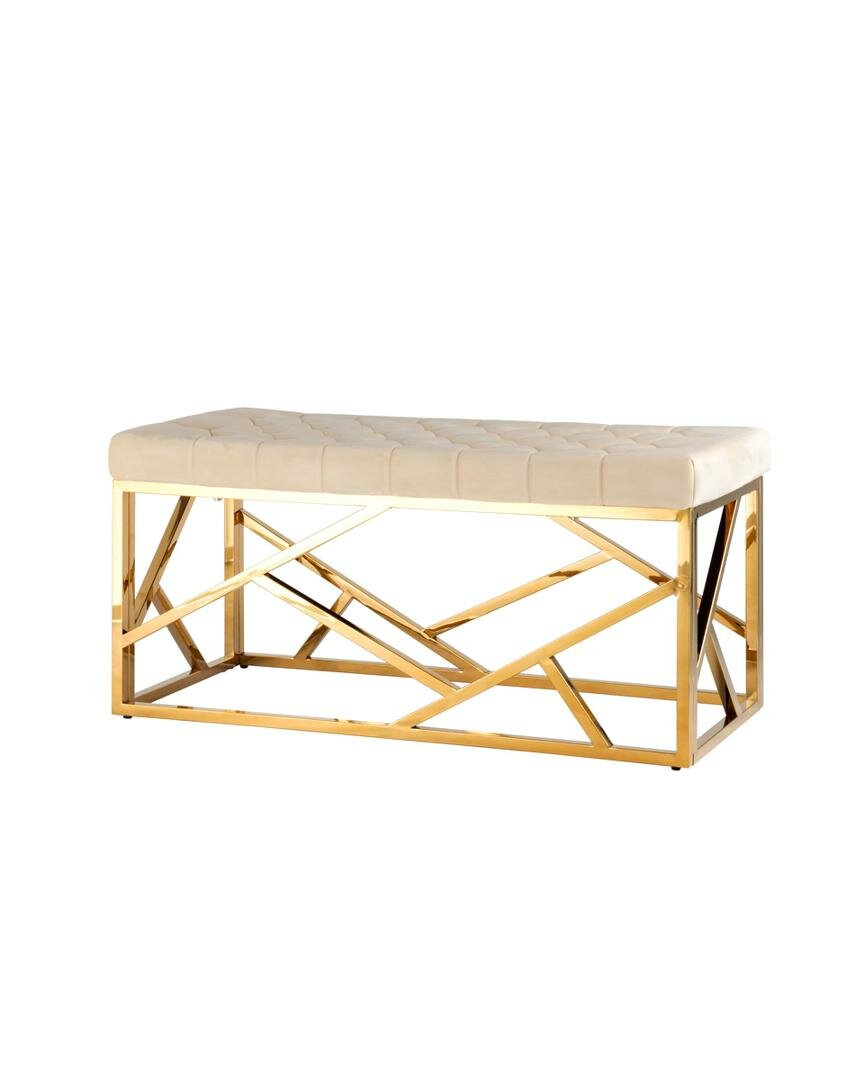 Банкетка Stool Group Банкетка-скамейка АРТ деко велюр бежевый сталь золото арт. УТ000001883
