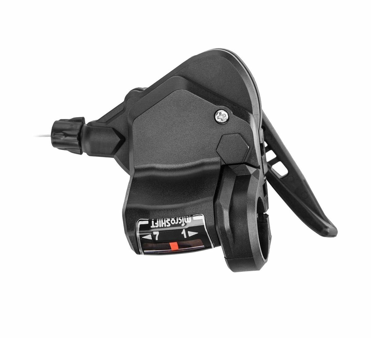 Шифтер Microshift TS38-7L правый 7 скоростной RHR. Велошифтер с тросом 2050 мм и индикатором передач 355864