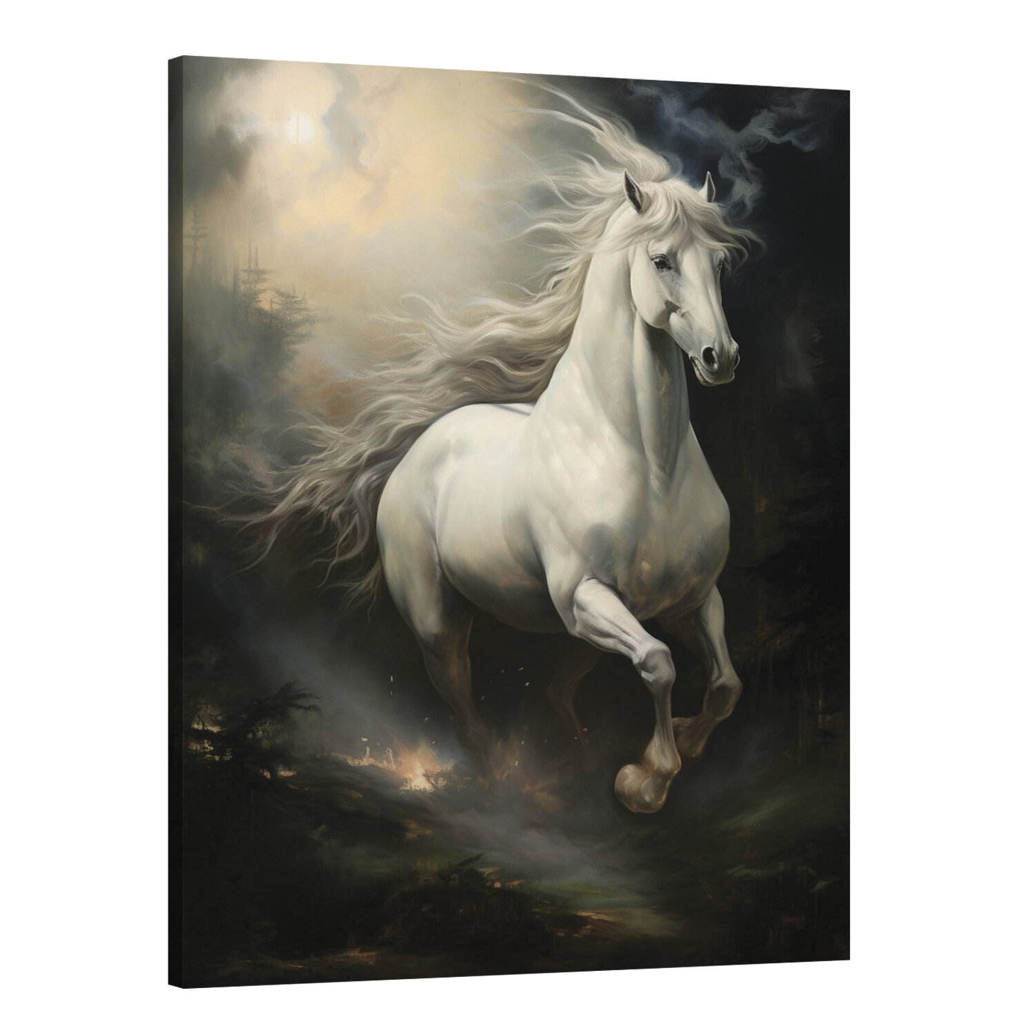 Интерьерная картина 50х70 "Белая лошадь"