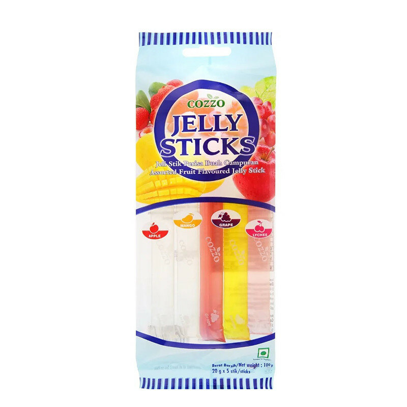 Палочки желейные Cozzo ассорти (манго, яблоко, виноград, личи) 100 г, Малайзия