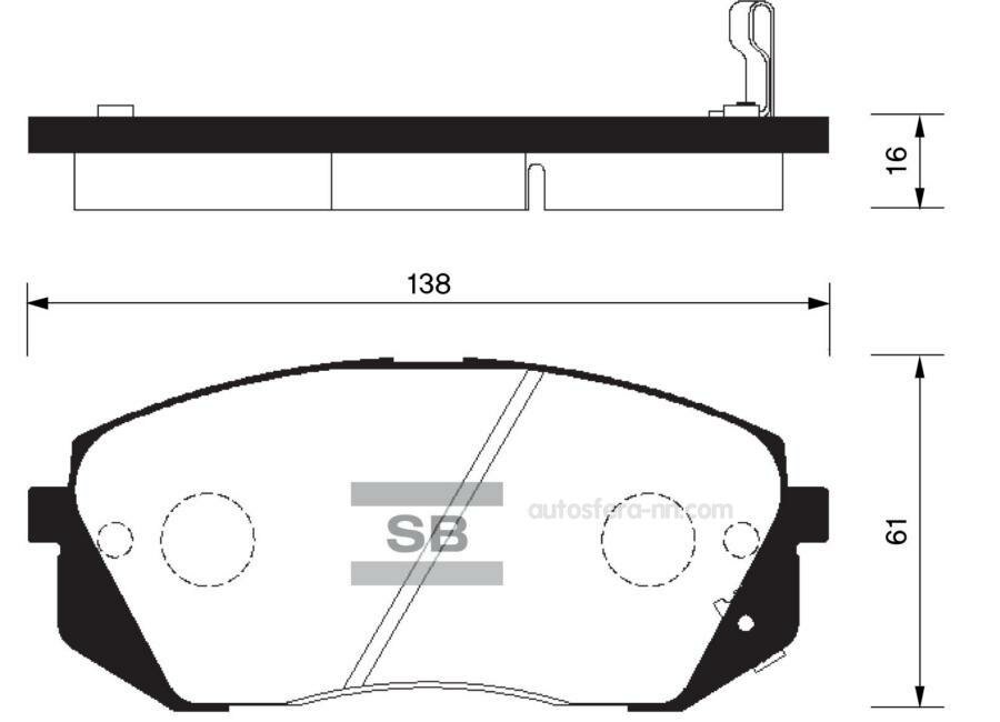 SANGSIN BRAKE SP1196 Колодки тормозные дисковые Kia Carens 2.0CVVTi/CRDi 06> SP1196