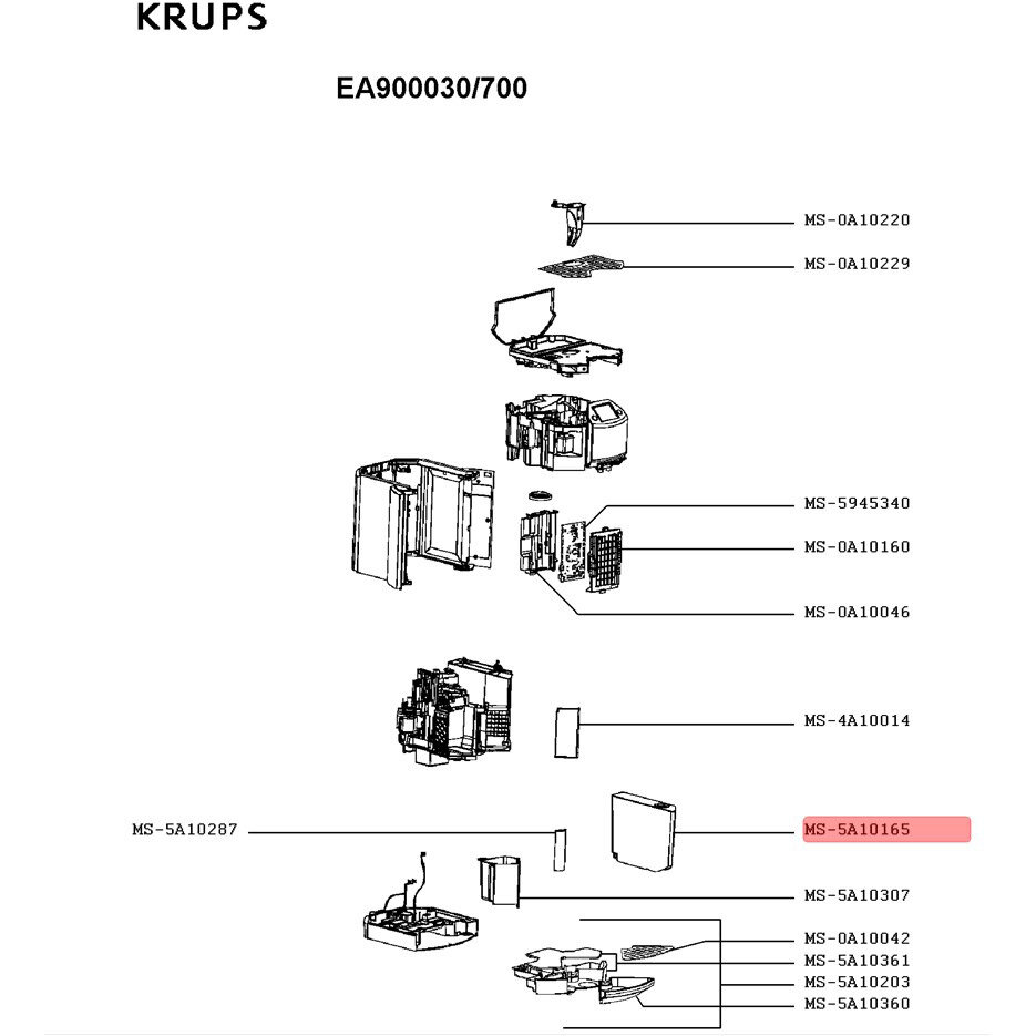 Контейнер для воды кофемашины Krups Barista (MS-5A10165) — фото 1