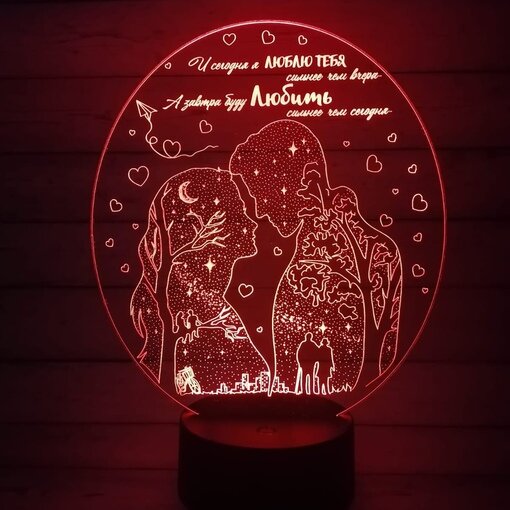 Ночник Firefly Wood "Признание", акриловый, разноцветный, сенсорное управление