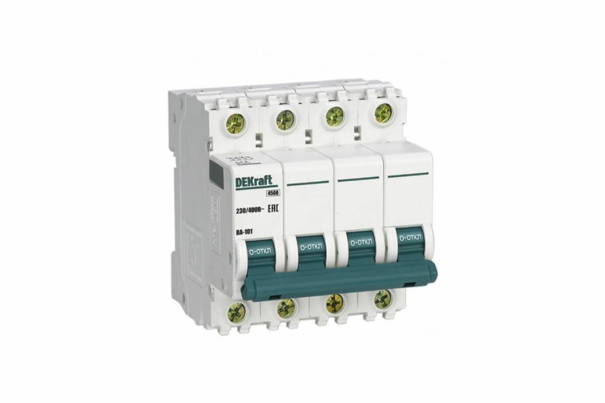 Выключатель автоматический модульный 4п C 25А 4.5кА ВА-101 DEKraft 11092DEK