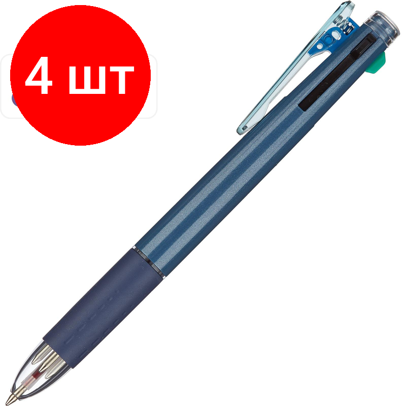 Комплект 4 штук, Ручка шариковая автомат. M&G лин0.5мм,4цв в1, асс, манж, ABPJ7371040796C