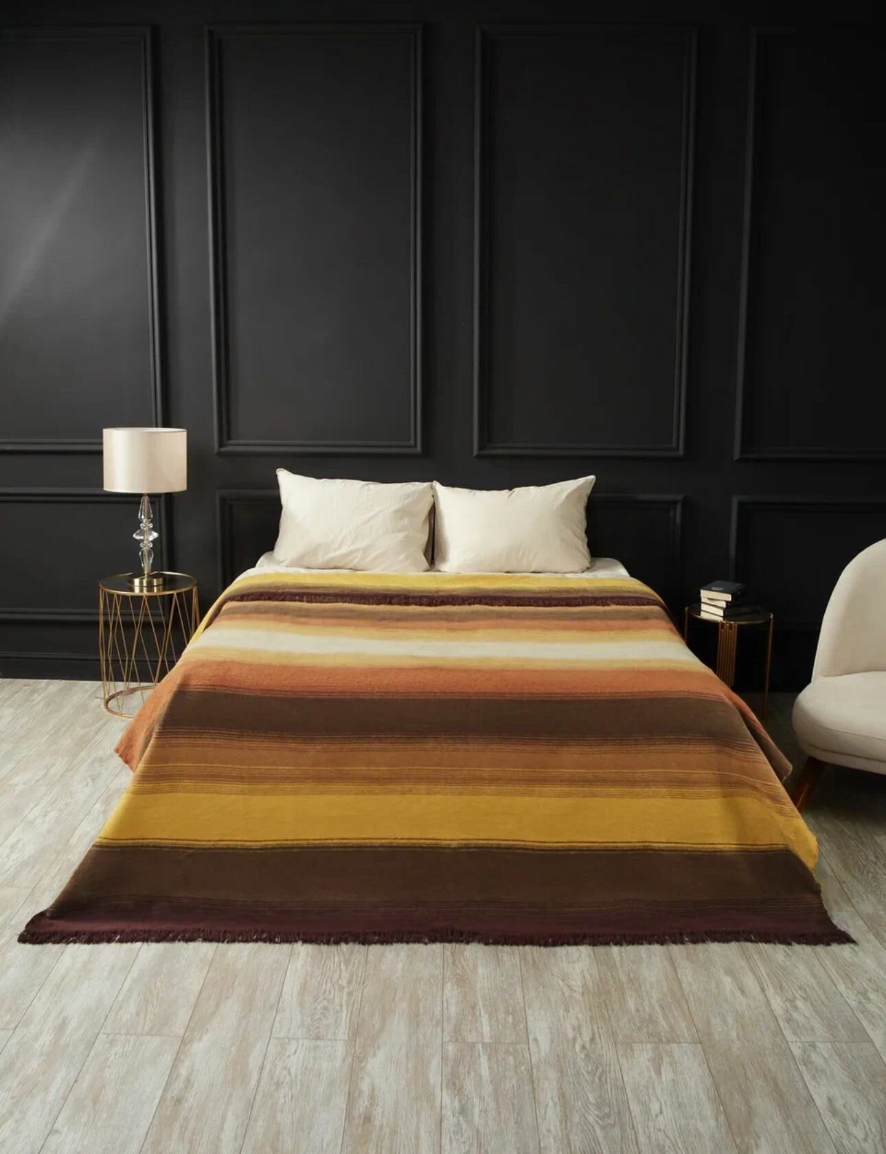 Мягкий хлопковый плед 150х200см. Двустороннее покрывало, плед для кровати и дивана. Производство Турция , размер 1.5спальный 150-200см