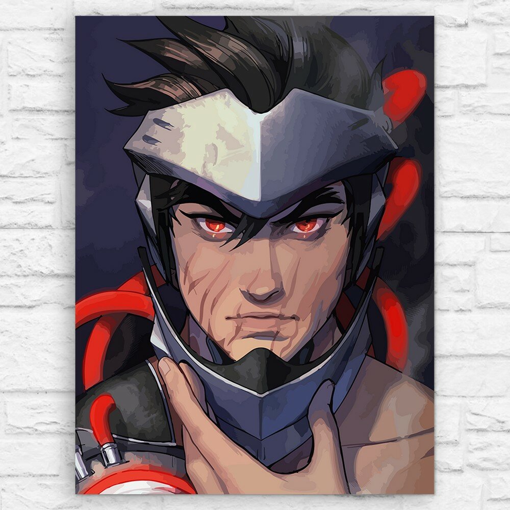 Картина по номерам на холсте игра Оверватч Гэндзи (Gandzy , Overwatch, PS, PC, XBOX, SWITCH) - 13595 В 30x40