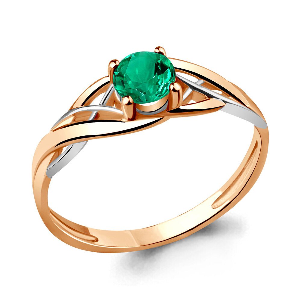 Кольцо, серебро, 925 проба, изумруд синтетический