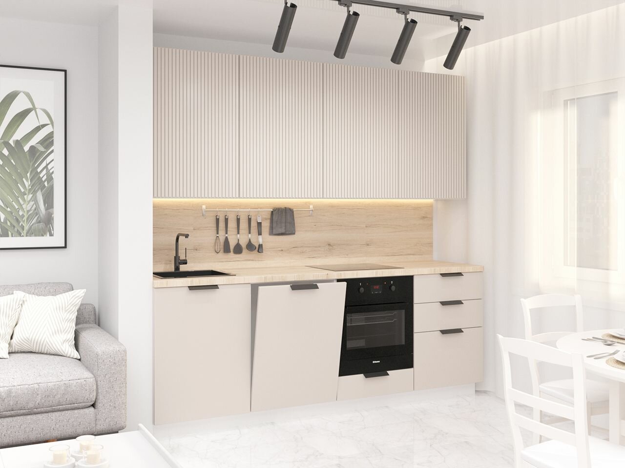 Кухонный гарнитур Евро Лайн Агат, 2400 мм