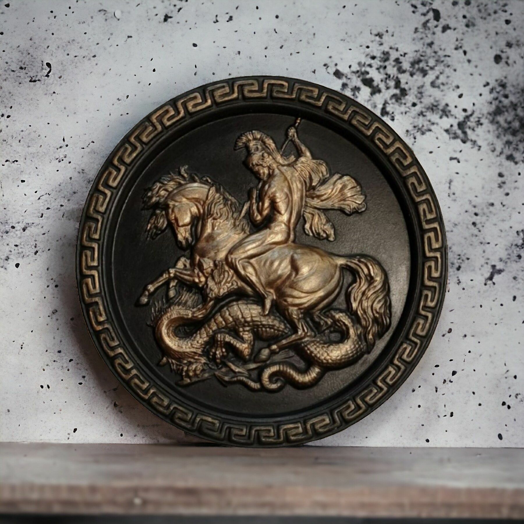 Большое панно, сувенир Георгий Победоносец. Декор, картина для дома, офиса, кафе.