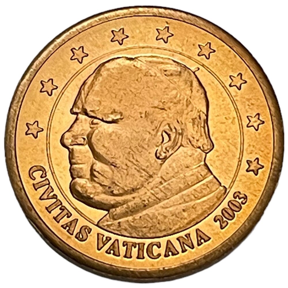 Ватикан 2 евроцента 2003 г. (Карта Европы) Specimen (Проба)