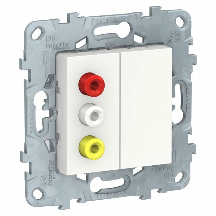Розетка 3 RCA белый UNICA NEW, NU543118