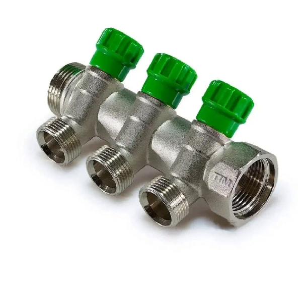 TIM Коллектор регулируемый 45° ЕК 3/4"г/ш х 1/2ш (евроконус) - 3 выхода MR135N-3/4-3